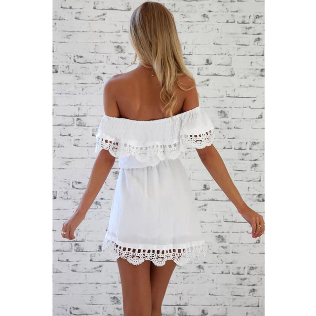 Classic Off The Shoulder Lace Detail Mini Dress On Storenvy