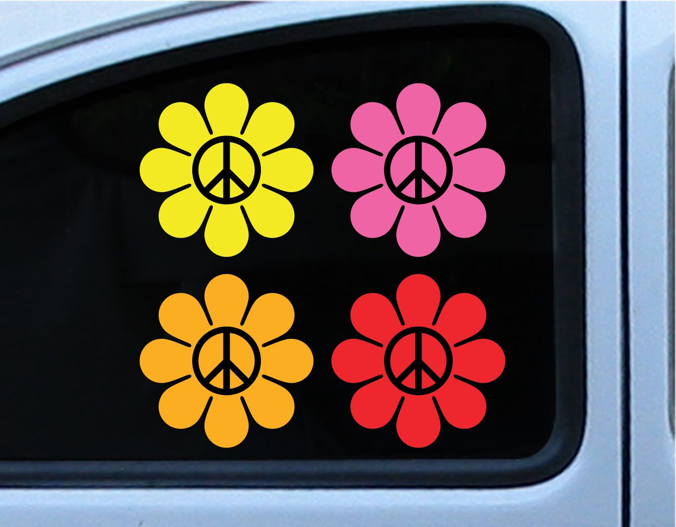 (1) VW Flower Power Ricky Ticky Stickies Decals For Your Car Peace Sign ...
