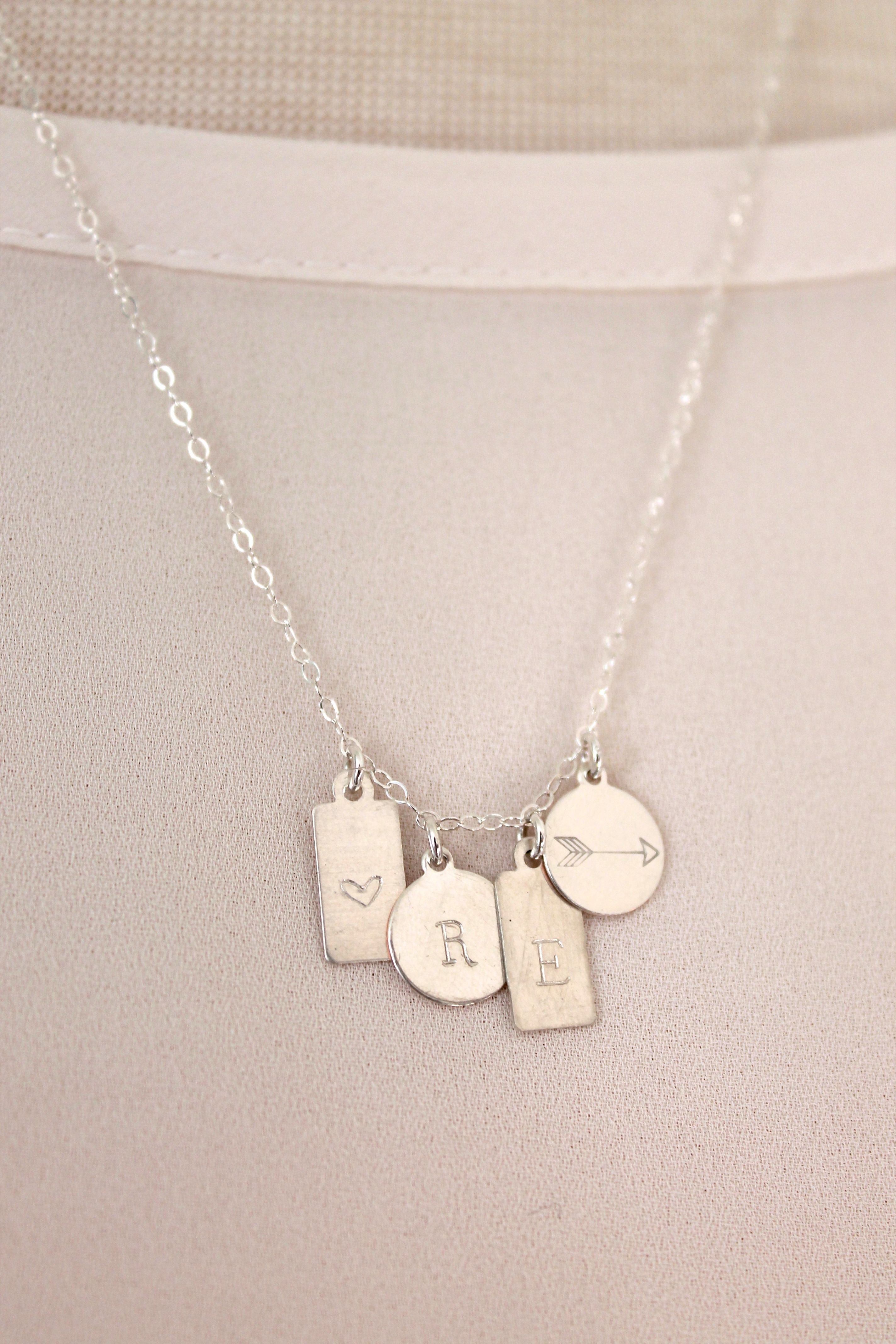 Silver Filled Petite Tags Necklace | Personalized Necklace | Mini Tag ...