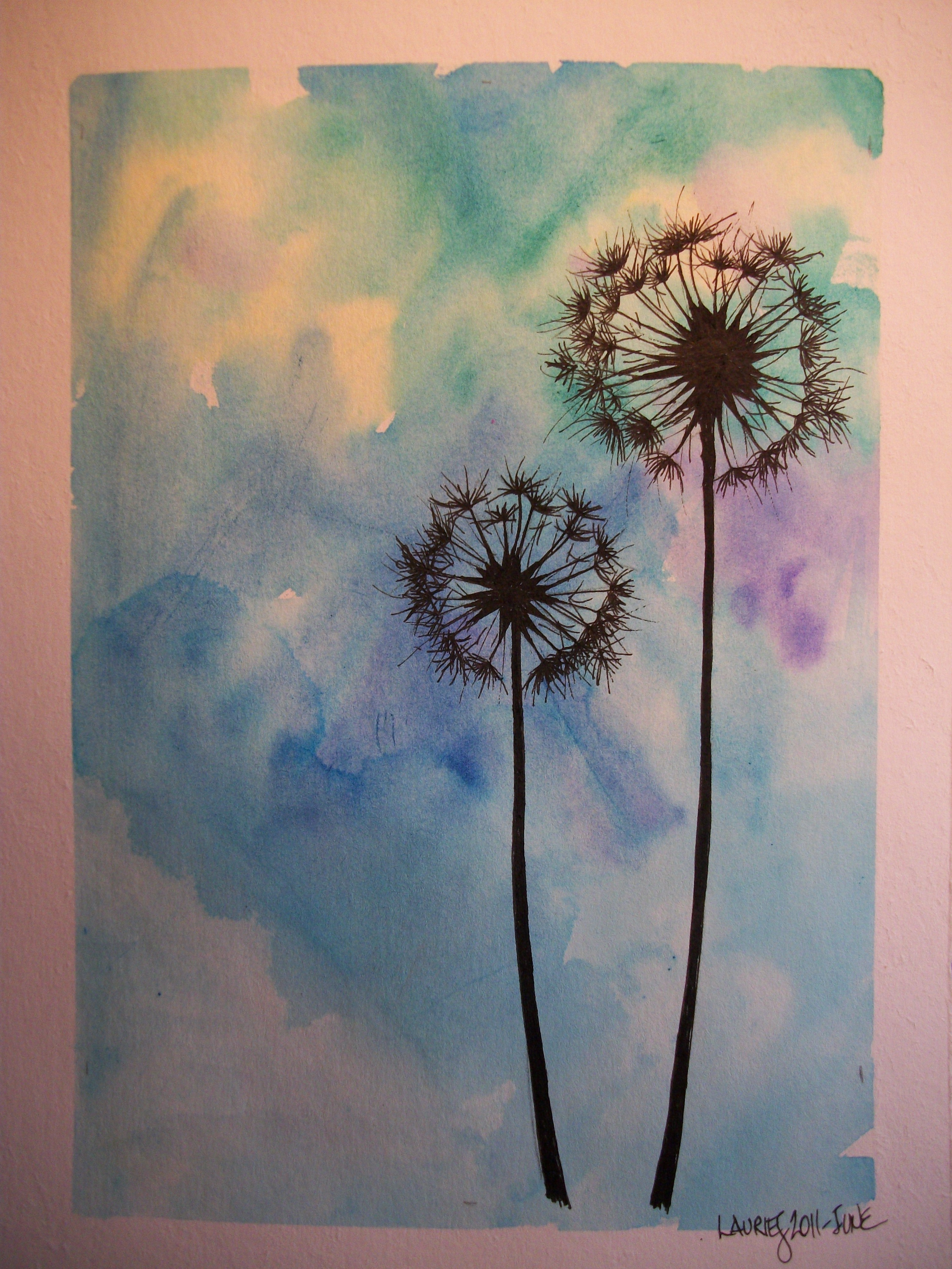 watercolor dandelion | Painting, Canvas painting, Watercolour inspiration
