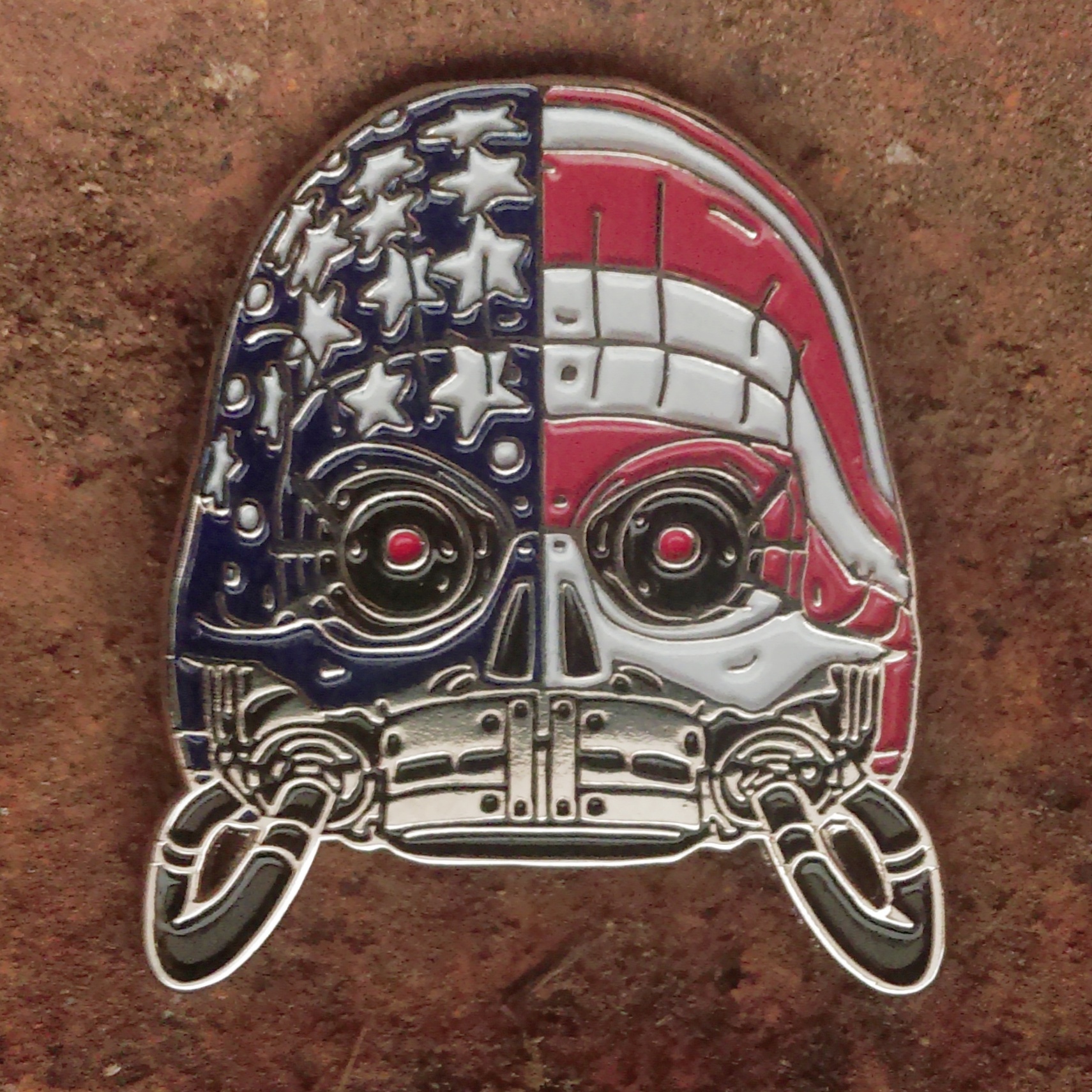 M.A.R.K. 13 (Hardware) Robot Skull - 1.5" Enamel Pin on Storenvy