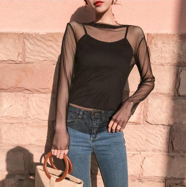 See-through Mesh Lace Long Sleeve Top on Storenvy