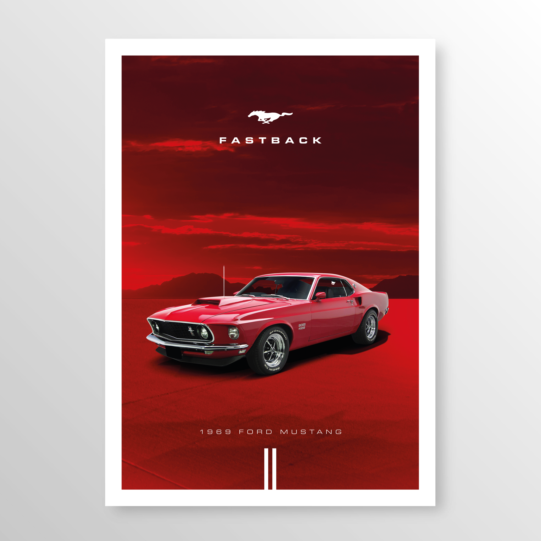 1969 Ford Mustang Fastback A2 poster on Storenvy