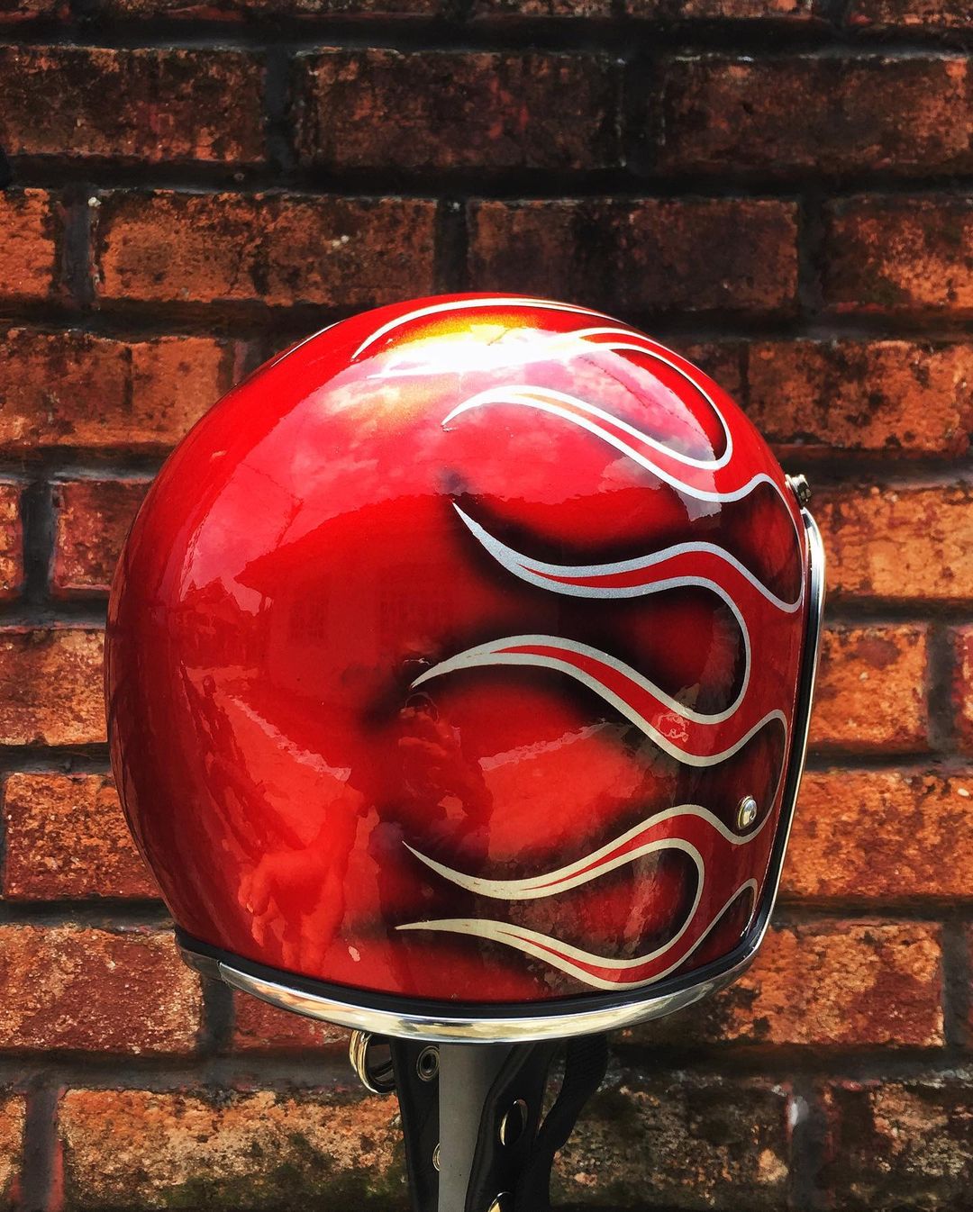 Custom Red Motorcycle Helmet Cruiser Biker 3/4 Open Face Slim Fit ...